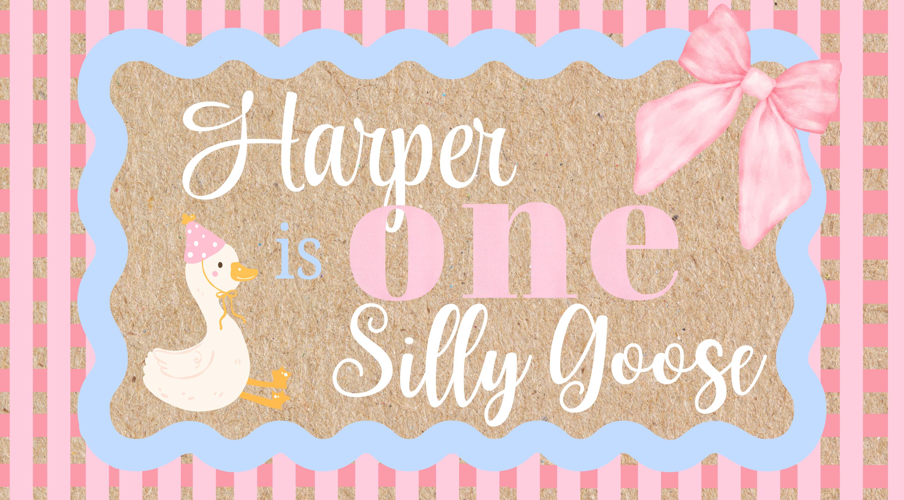 One Silly Goose Birthday Banner Template | Personalized 1st Birthday ...