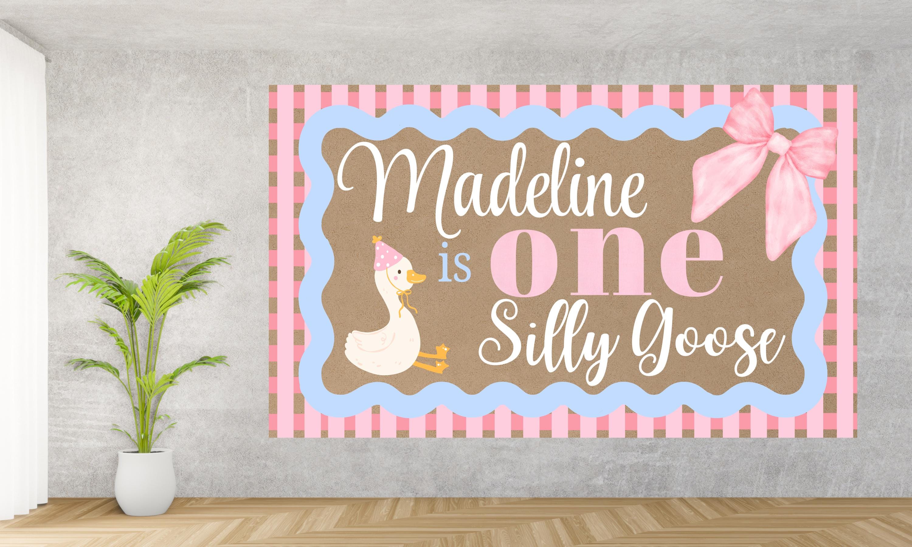 One Silly Goose Birthday Banner Template | Personalized 1st Birthday ...