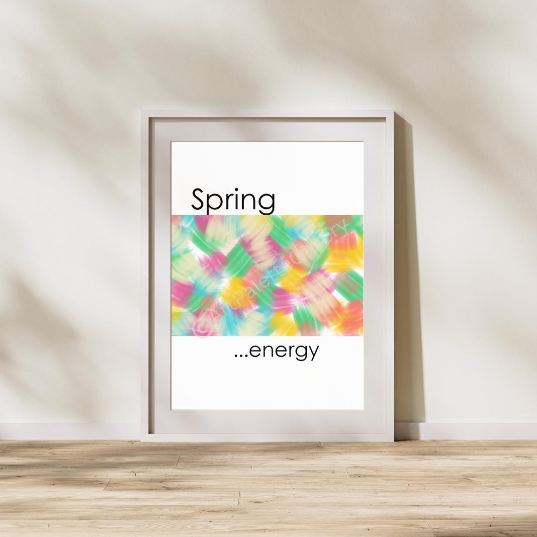 Modern Spring Season Typography Digital Wall Print - Spring Flowers ...