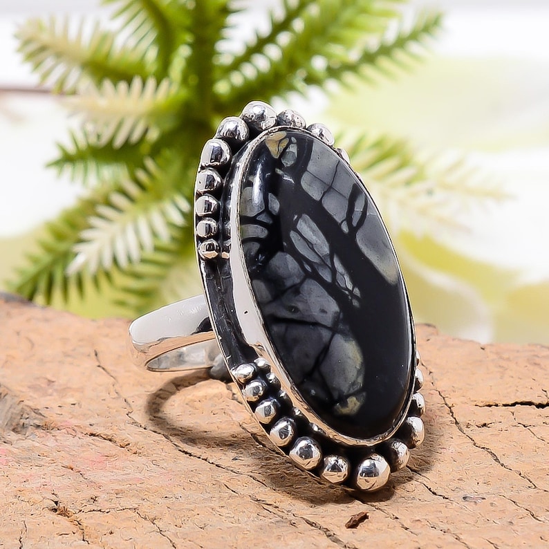 Handmade Picasso Jasper Sterling Silver Ring, Adjustable Bezel Setting ...