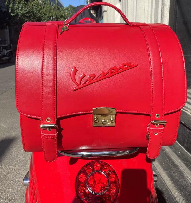 Vespa Tail Bag - Red, Vespa Rear Bag, Vespa Sprint Primavera 150 300 ...