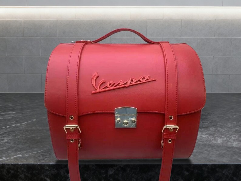 Vespa Tail Bag - Red, Vespa Rear Bag, Vespa Sprint Primavera 150 300 ...
