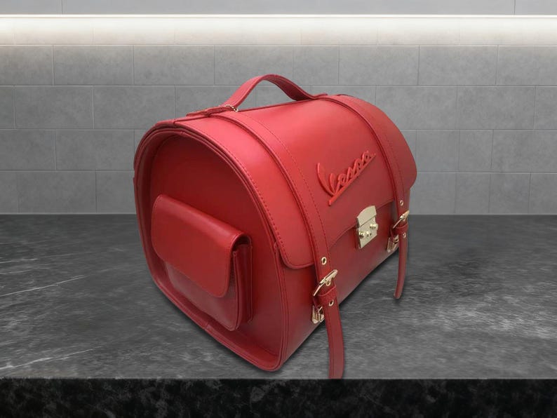 Vespa Tail Bag - Red, Vespa Rear Bag, Vespa Sprint Primavera 150 300 ...