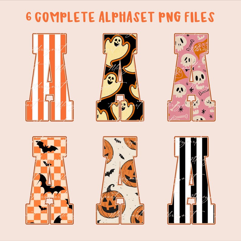 Spooky Halloween Alphabet PNG Bundle Scary Letter Clipart Set for ...