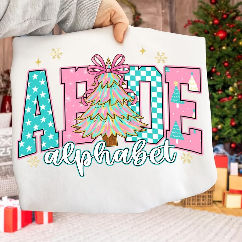 Retro Coquette Christmas Alphabet PNG Bundle – Pink Pastel Holiday ...