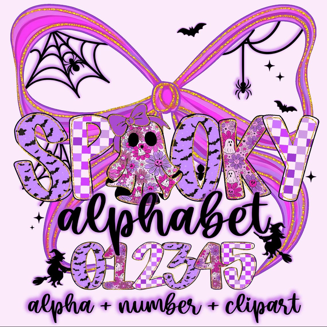 Pastel Halloween Alphabet PNG Bundle Cute Spooky Aesthetic Letters ...