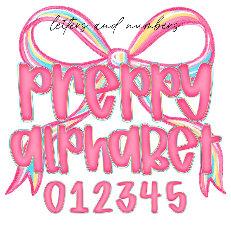 Preppy Pink Alphabet PNG Bundle Coquette Aesthetic Bubble Letters ...