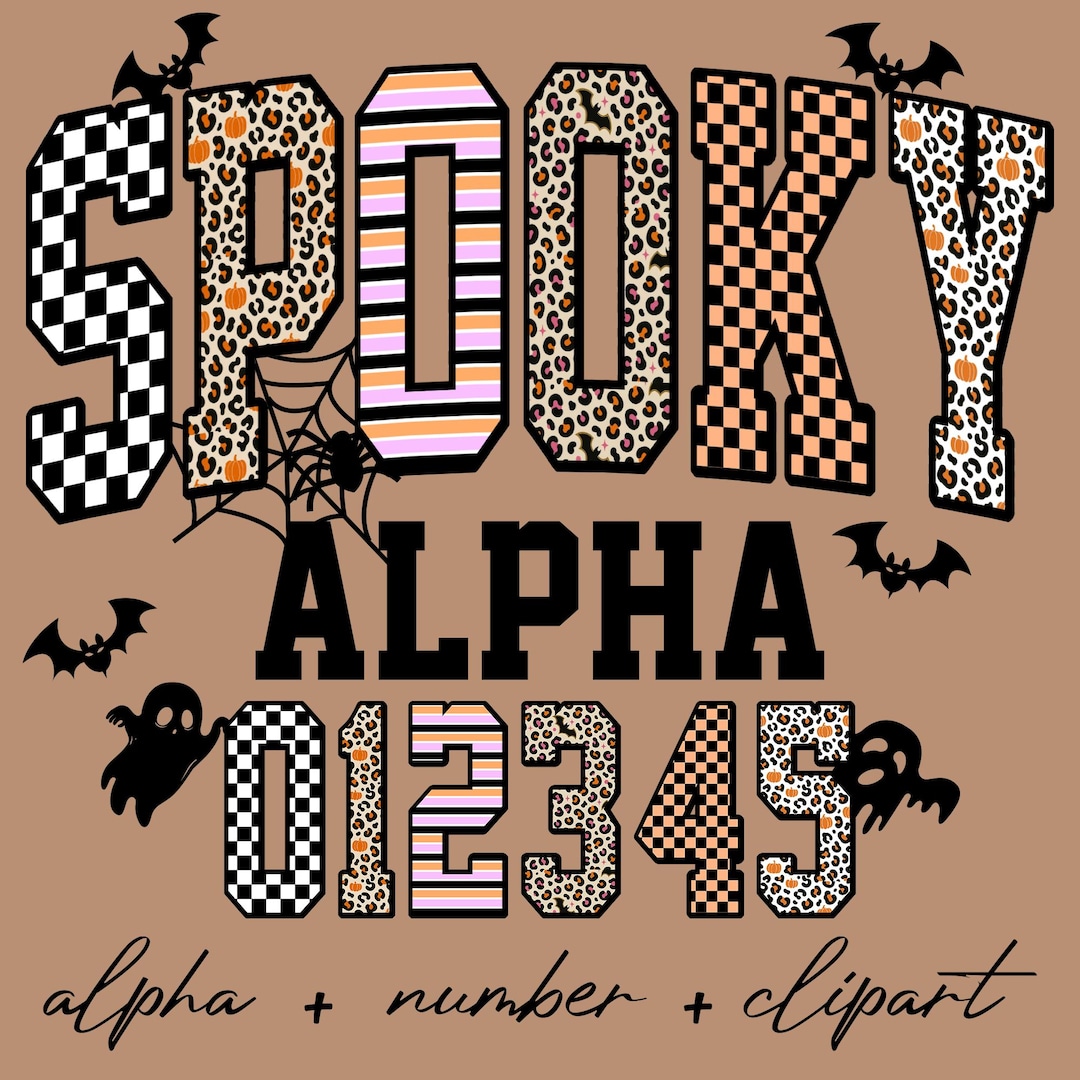 Spooky Halloween PNG Alphabet Bundle Scary Cute Letters Clipart for ...