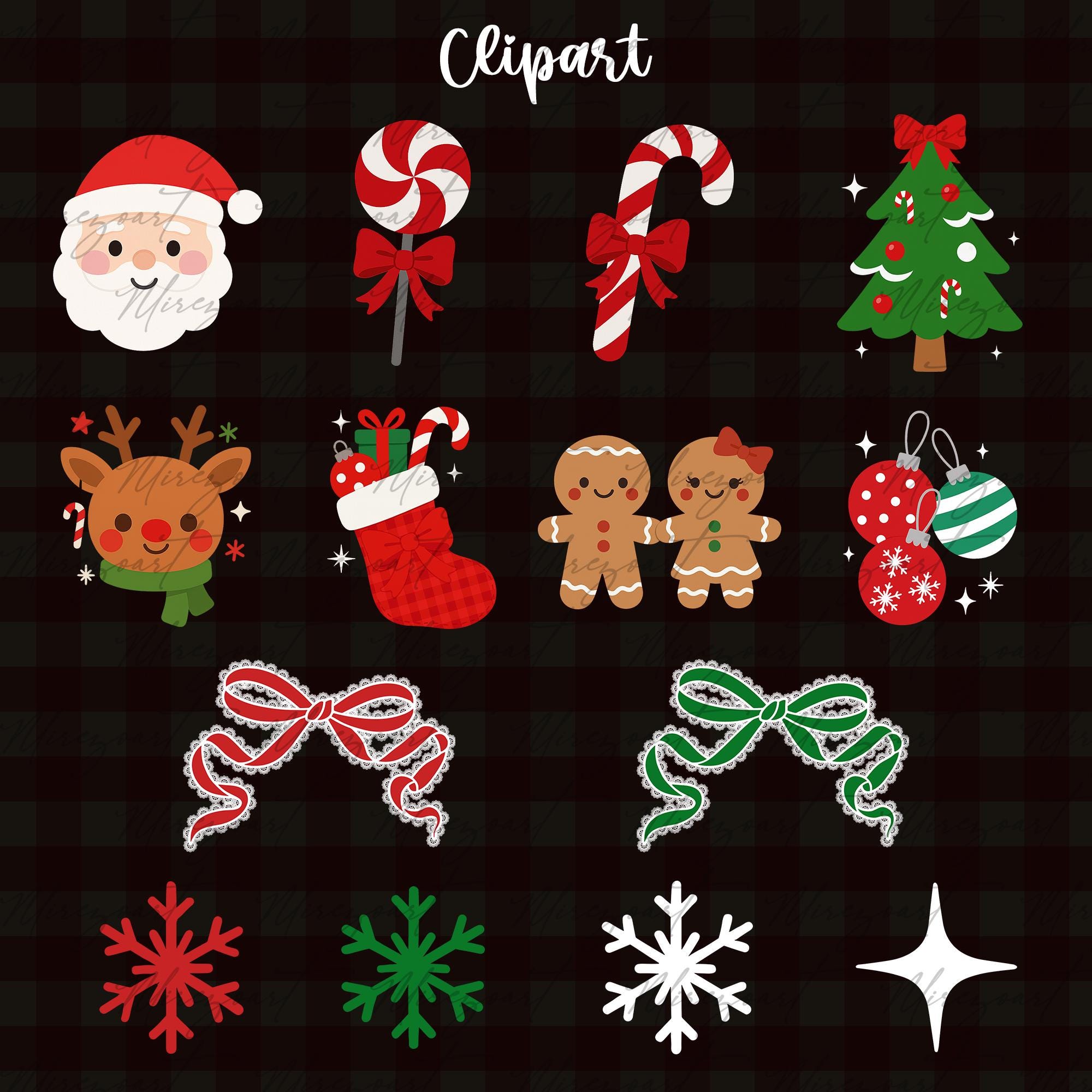 Red & Green Christmas Lace Alphabet PNG Set With Numbers and Festive ...