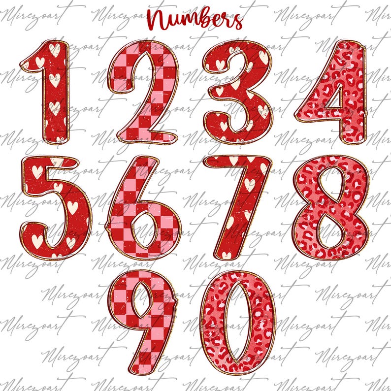 Preppy Valentine Alphabet PNG Bundle Glitter Coquette Letters Numbers ...