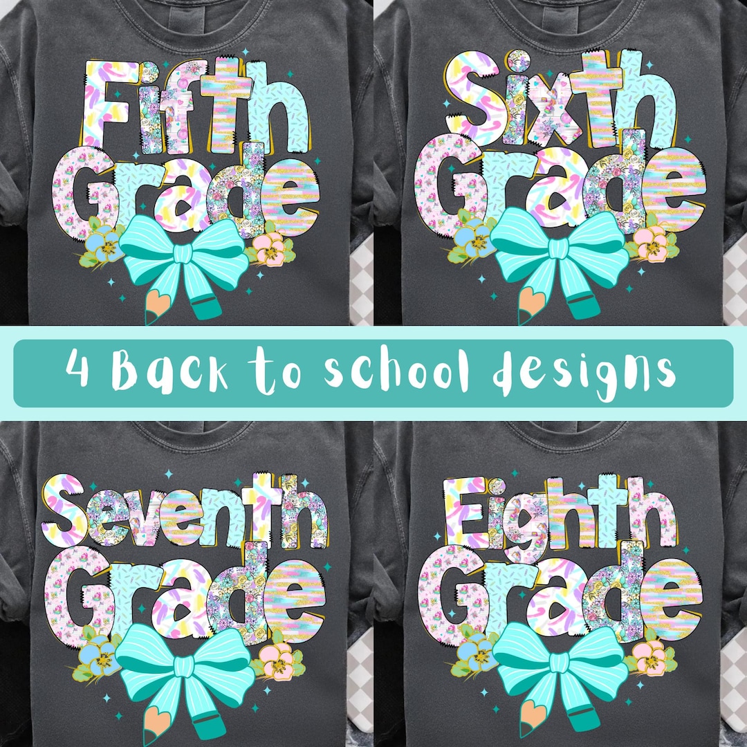 Pastel Back to School PNG Bundle Floral Aesthetic Clipart Set for ...