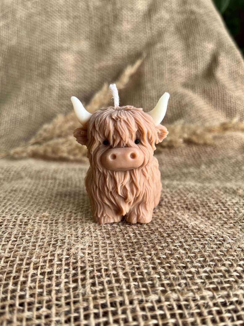 Handmade Highland Cow Candle: Natural Soy Wax, Cotton Wick - Etsy