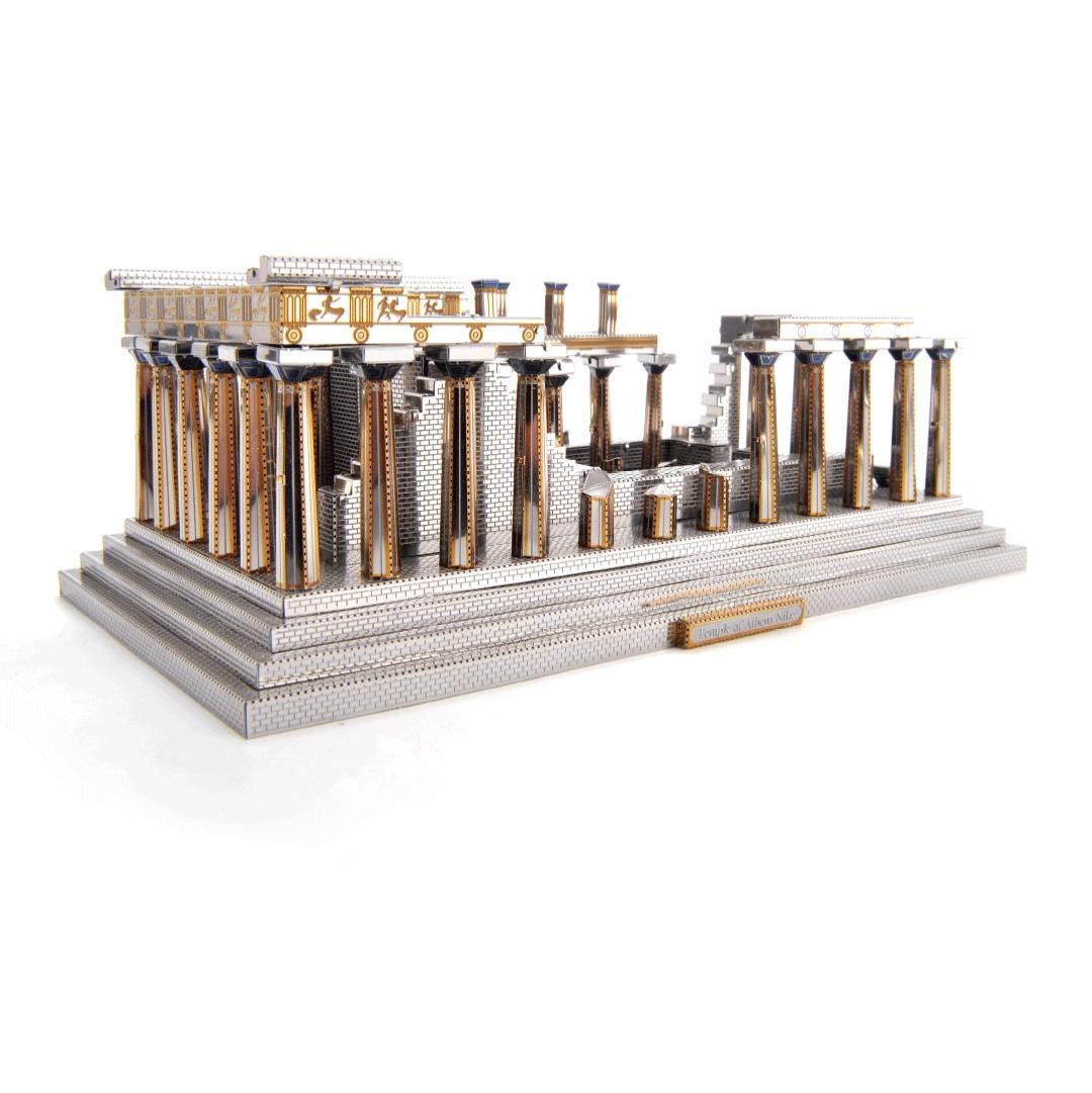 3D Parthenon Athena Temple Metal Puzzle Toy, Handmade DIY Model Kit ...