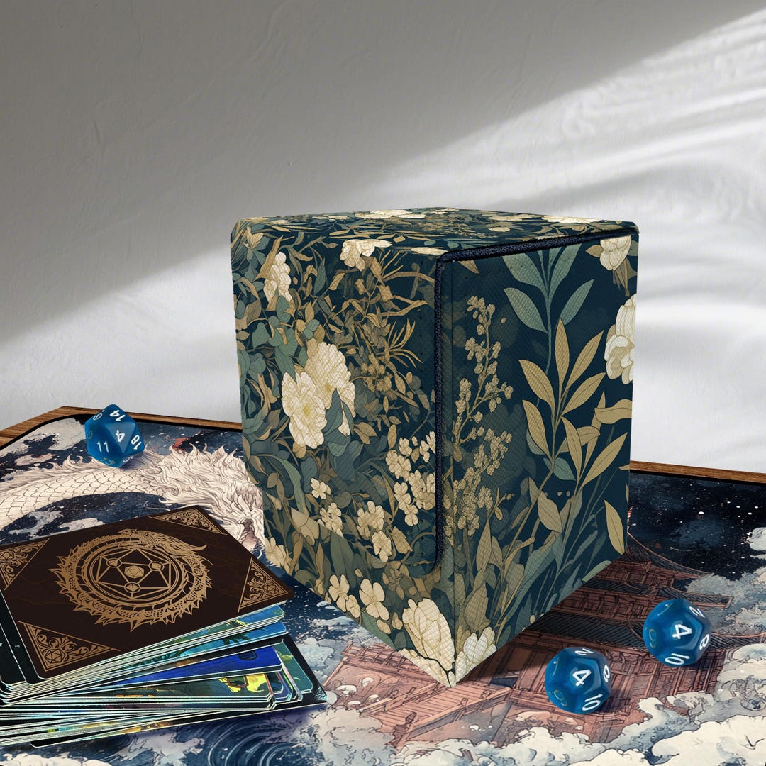 MTG Deck Box - Forest Flower Style, PU Leather, 100 + Sleeved Cards ...