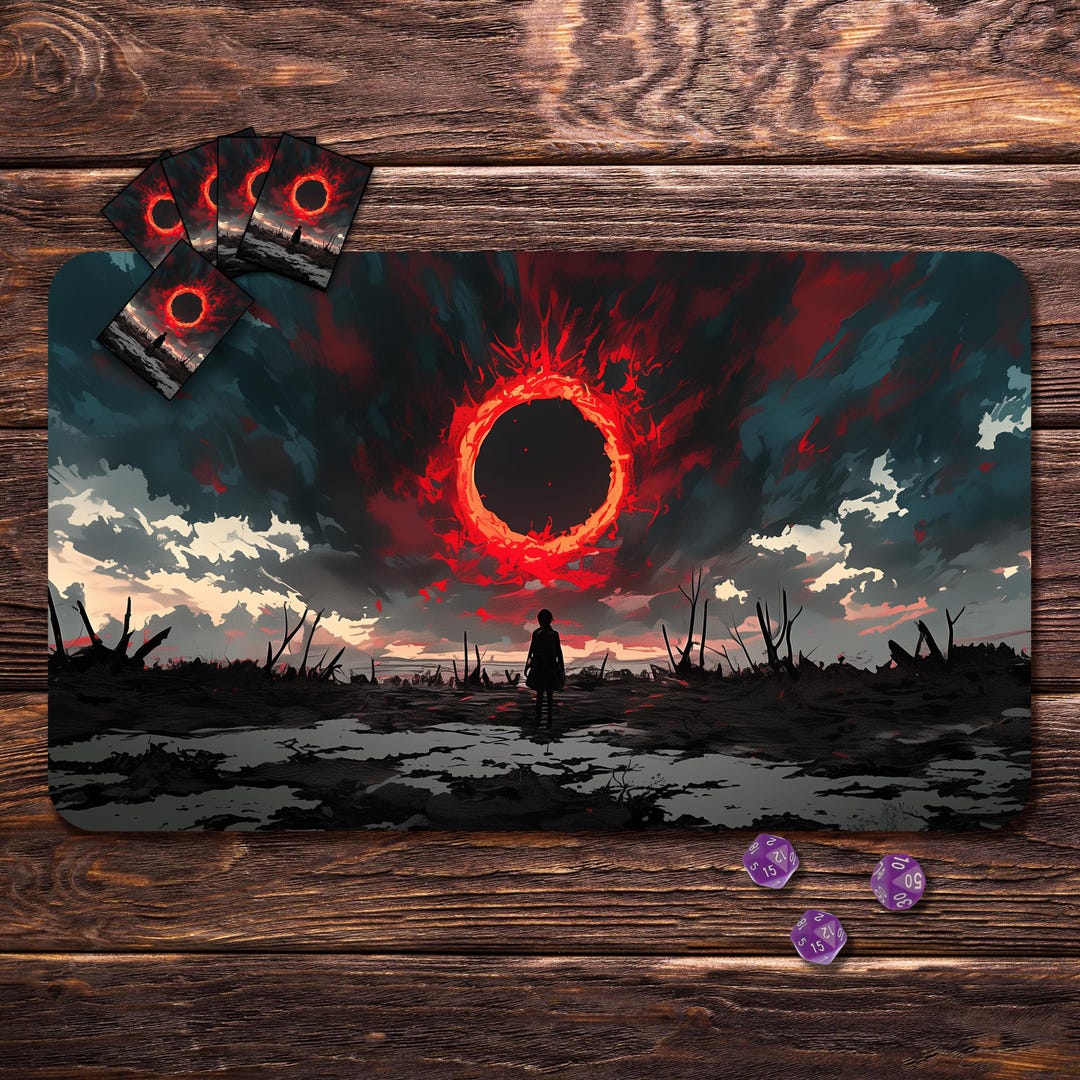 Playmat for MTG - Void Ring Theme, 24"x14" and 31"x15.5", Zones & Seam ...