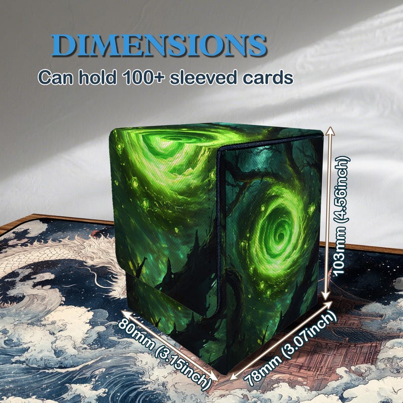 MTG Deck Box - Forest Vortex Style, PU Leather, 100 + Sleeved Cards ...