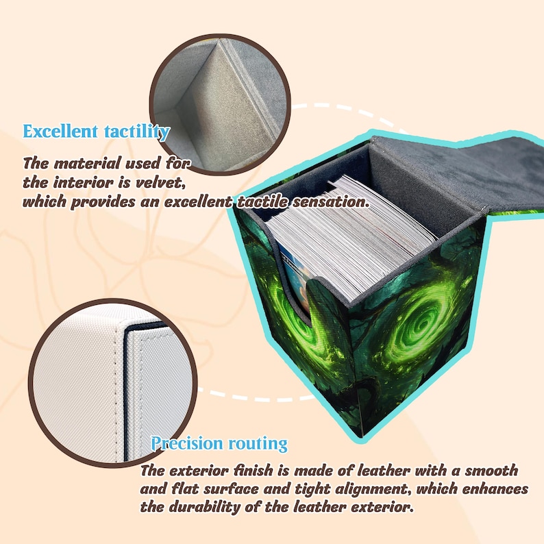 MTG Deck Box - Forest Vortex Style, PU Leather, 100 + Sleeved Cards ...