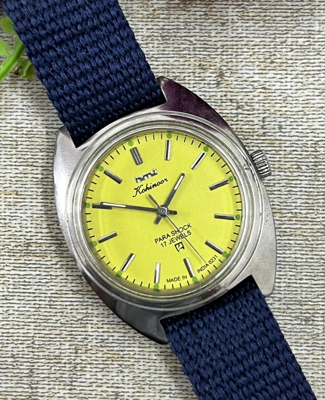Vintage HMT Kohinoor Yellow Dial Watch | Mechanical Hand-wound, Made in ...