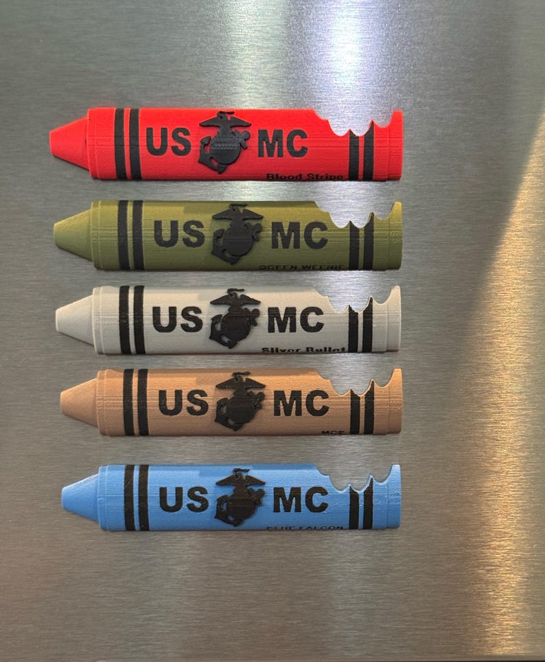 USMC Crayon Snack Magnet - 3D Printed Military Gifts for Marines - Etsy