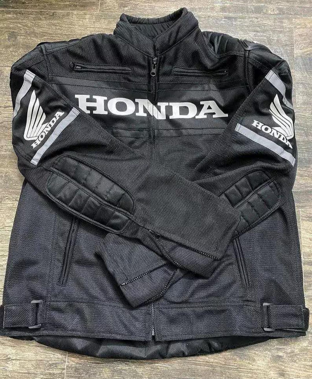 HONDA Jacket HONDA Racing Leather Jacket Heavyweight Biker Gear Classic ...