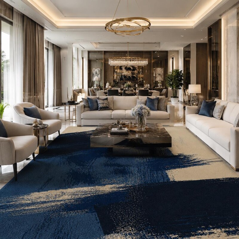 Sage Beige Blue Wool Rugs - Etsy