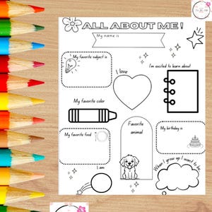 All About Me Worksheet: Back to School Printable Activity (digital ...