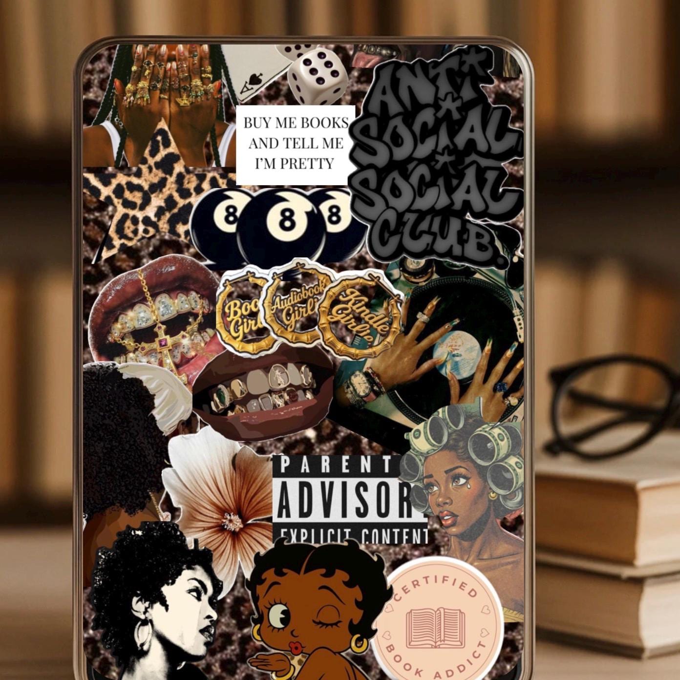 Printable Kindle Case Insert Bookworm Starter Kit Black Girl Aesthetic ...