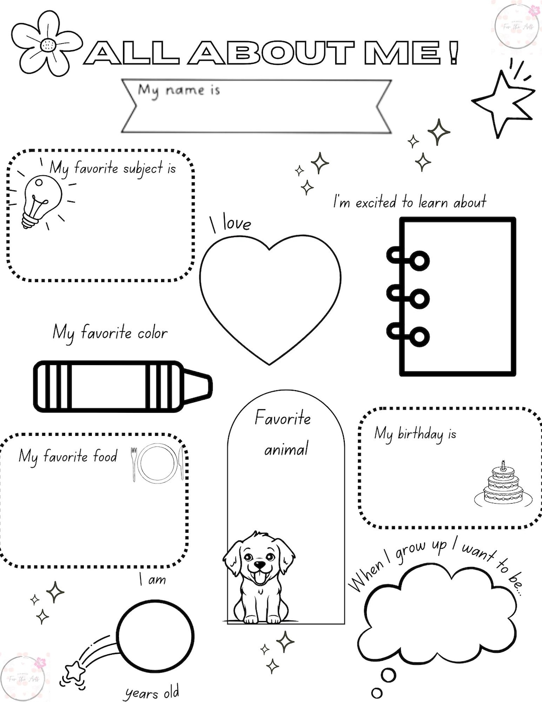 All About Me Worksheet: Back to School Printable Activity (digital ...