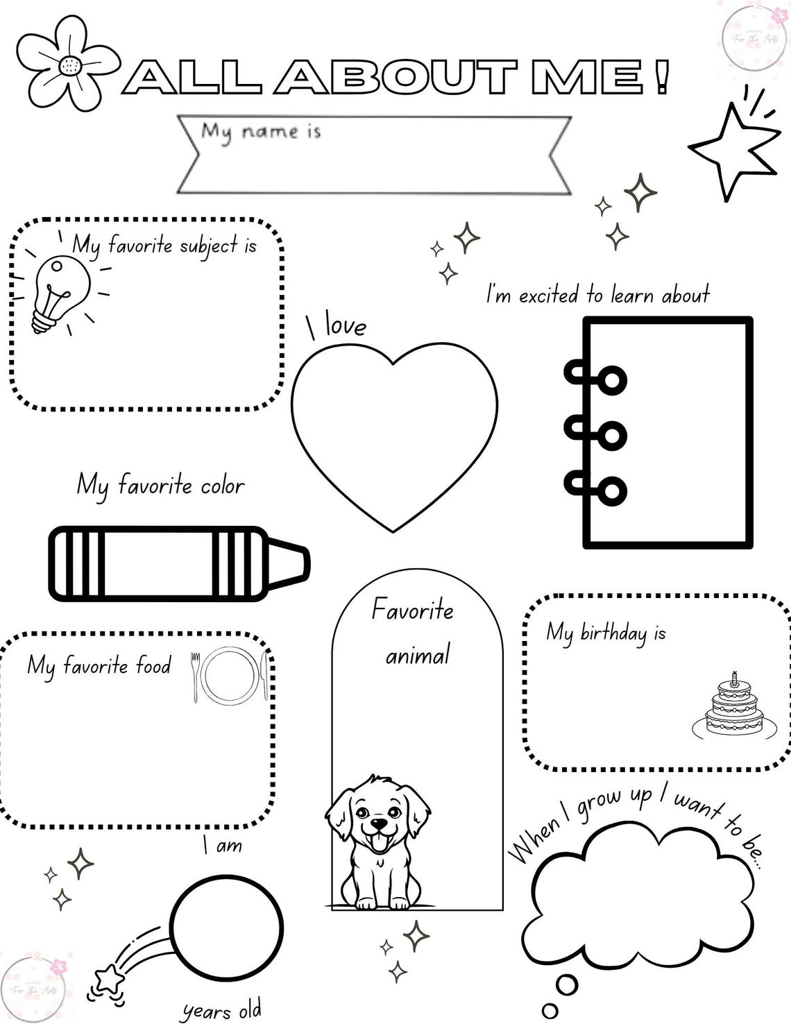 All About Me Worksheet: Back to School Printable Activity (digital ...