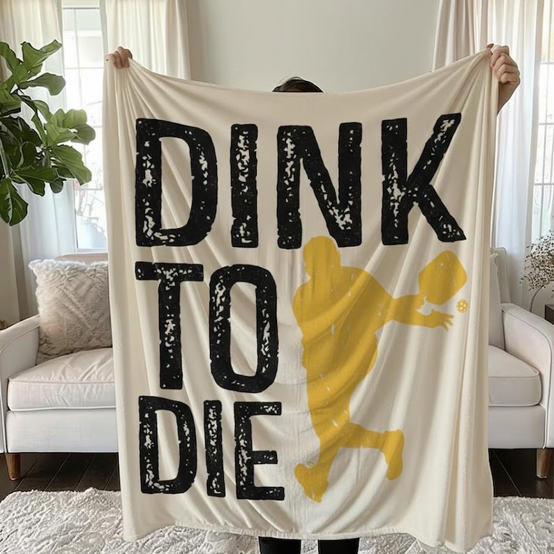 Dink to Die Pickleball Blanket, Funny Pickleball Throw, Sports Lover ...