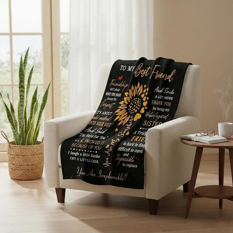 To My Best Friend Sunflower Blanket, Personalized Friendship Gift ...