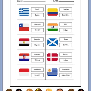 Printable Countries and Nationalities Vocabulary Worksheet for Kids ...