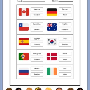 Printable Countries and Nationalities Vocabulary Worksheet for Kids ...