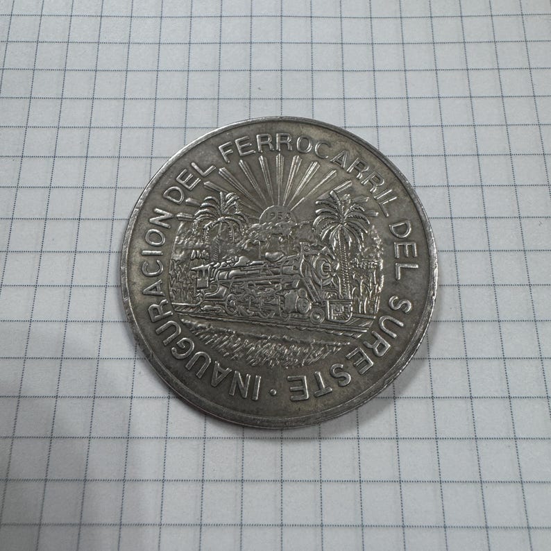 Mexico 5 Pesos 1950 - Cinco Pesos (southeastern Railroad). Numismatic ...