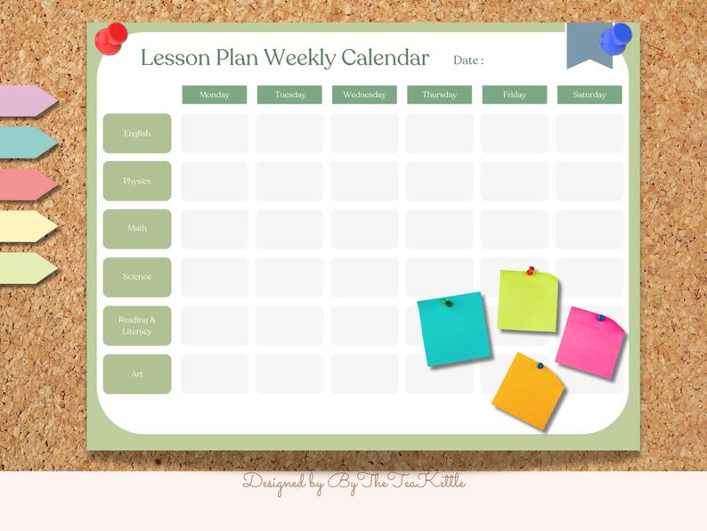 Editable Weekly Lesson Plan Template: Teacher Homeschool Planner (canva ...