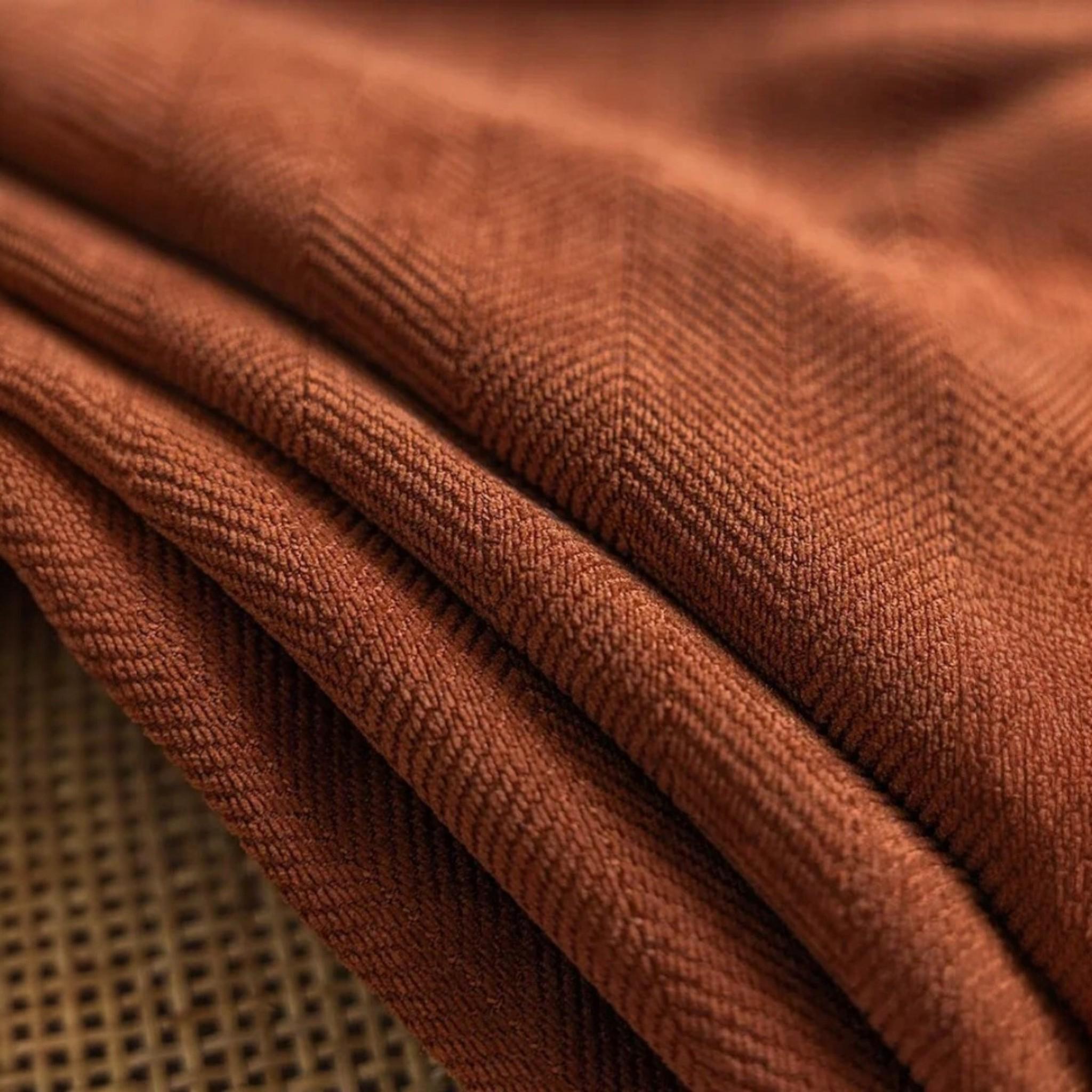 Rust Orange 90% Blackout Curtain: Boho Herringbone Pattern Drapery - Etsy