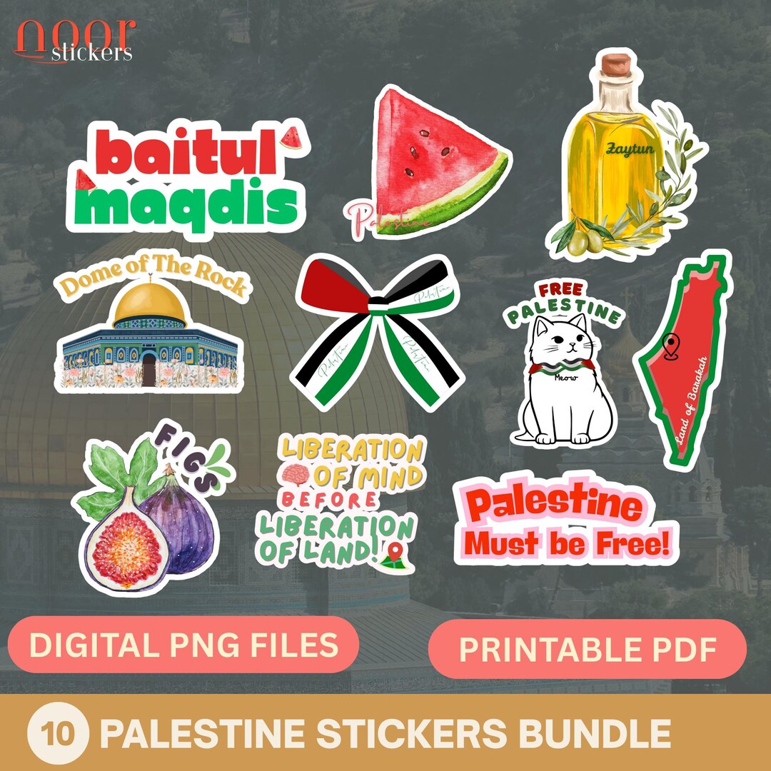 Palestine Stickers Pack| Digital PNG & Printable - Etsy