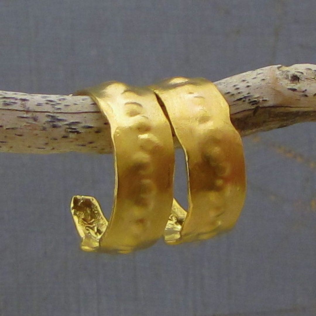 22k Solid Gold Open Hoop Earrings - Etsy