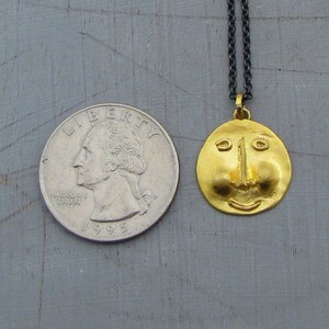 Real Solid 22k Gold & Silver Face Necklace - Etsy