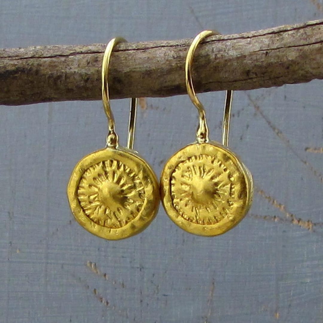 24k Gold Earrings / Pure Gold Earrings / 24 Karat Solid Gold Jewelry ...