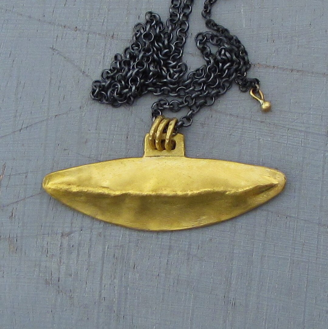 24k Sold Gold Charm Rectangle Pendant, Disc Tag Necklace, Gift for Her ...