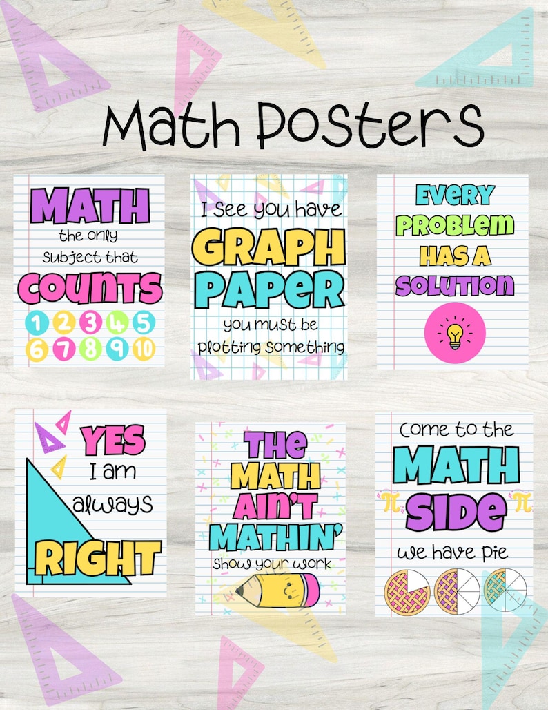 Math Posters Math Decor Middle School Math 5th Grade Math - Etsy