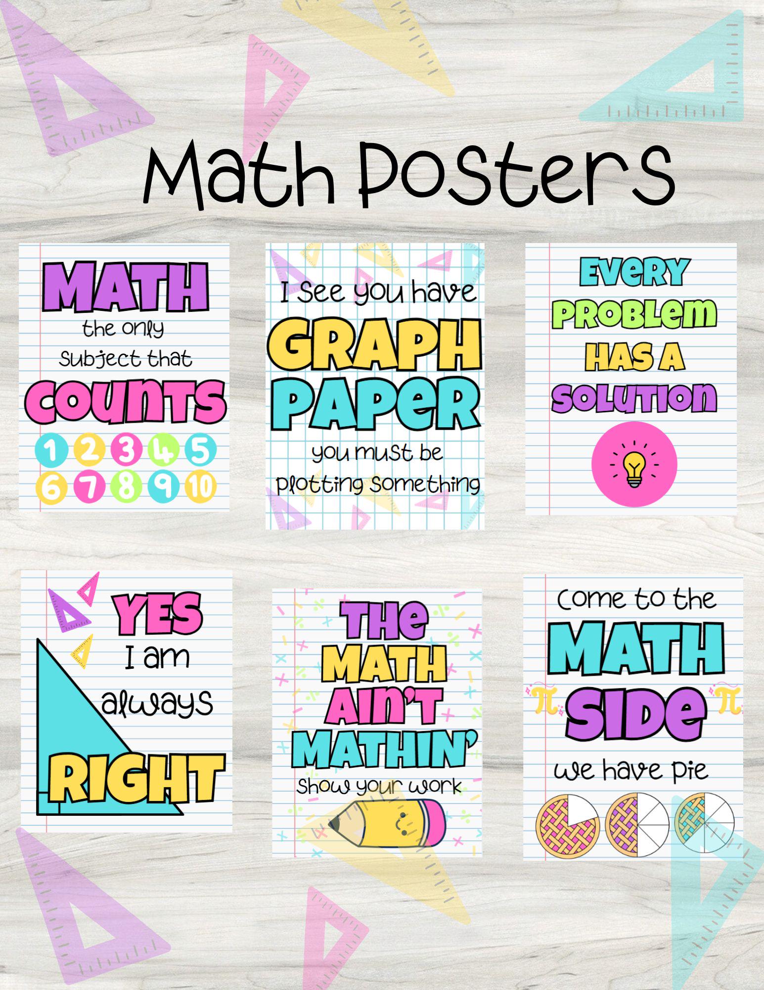 Math Posters Math Decor Middle School Math 5th Grade Math - Etsy