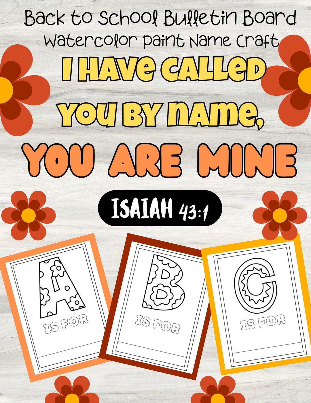 Back to School Bulletin Board Kit Isaiah 43:1 Christian Classroom Door ...