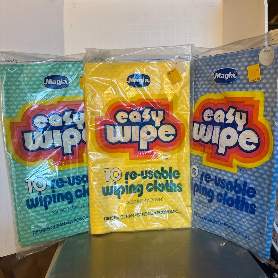 Vintage 80's Magla EASY WIPE Wiping Cloths Rayon Prop Nostalgia Dead ...