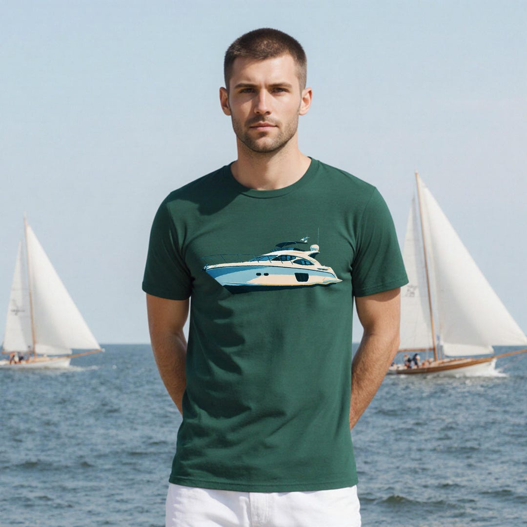Yacht T-shirt, Boat Lover Tee, Luxury Boating Apparel, Nautical Gift ...