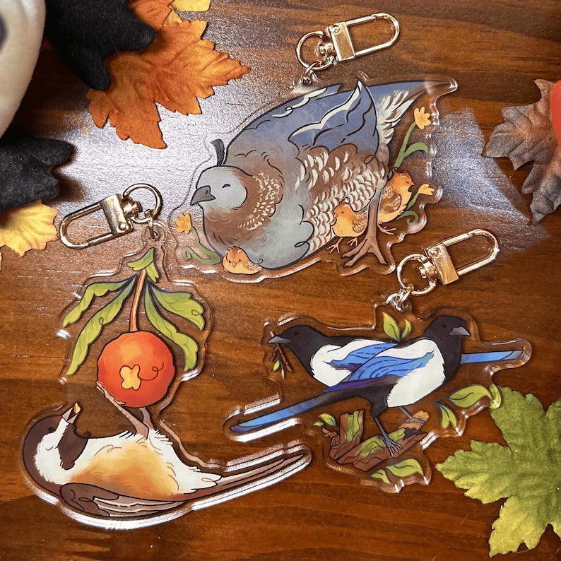 Bird Acrylic Keychains - Etsy