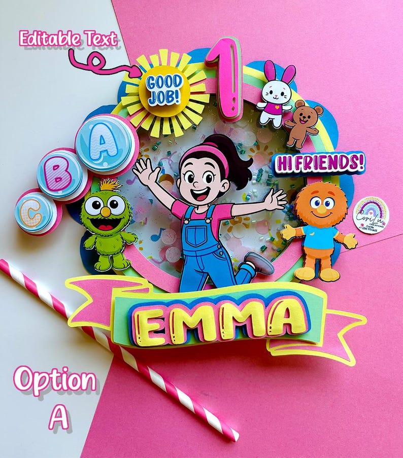 Ms Rachel Inspired Shaker Cake Topper - Personalized With Name and Age ...