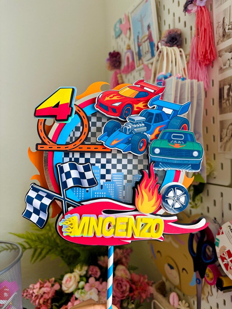 Race Car Cake Topper - Fast Wheels, Race Theme - Performance Cars ...