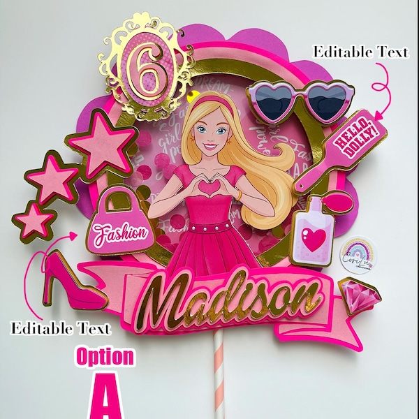 Personalized Barbie Cake Decorations - Etsy